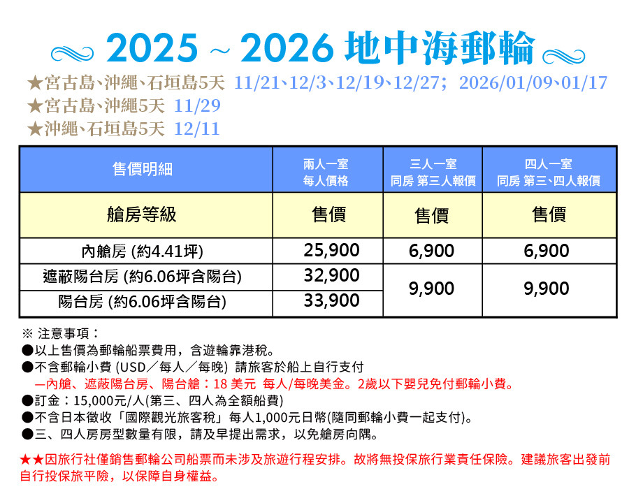 《MSC地中海郵輪》榮耀號–沖繩、石垣島自主遊5天-內艙 | 五福旅遊Lifetour